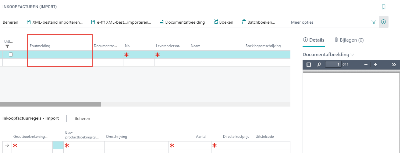 Import controleren en boeken